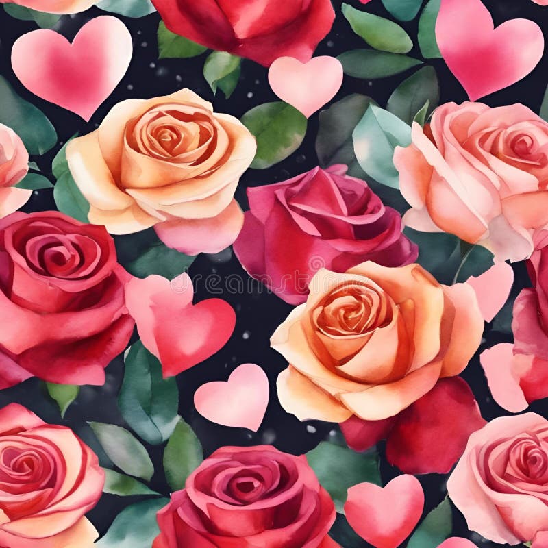 AI Generated Illustration of an Abstract Rose Watercolour Painting ...