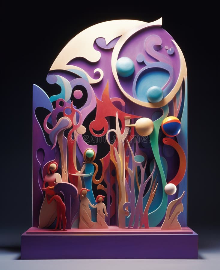 AI Generated Illustration of an Abstract Sculpture Featuring a Unique ...