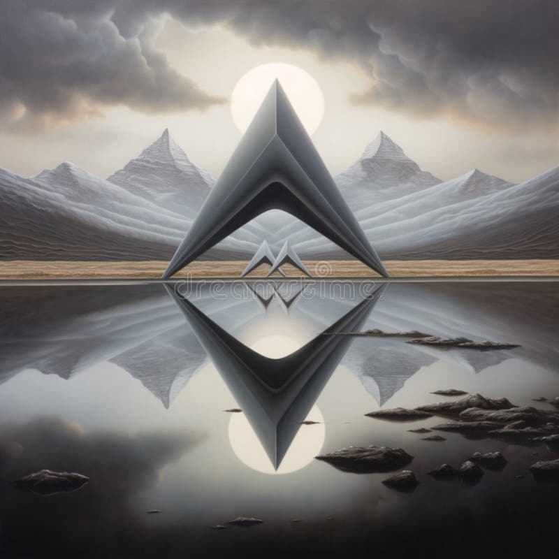 AI Generated Illustration of an Abstract Triangle Structure in a ...