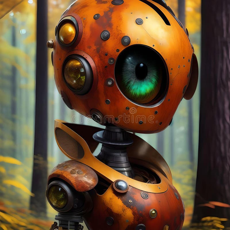 AI Generated Illustration of an Adorable Android Robot Character Stock ...
