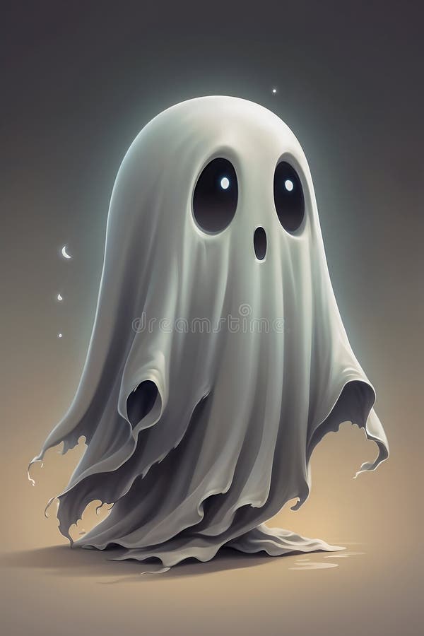 AI Generated Illustration of an Adorable Ghost Character Stock Photo ...