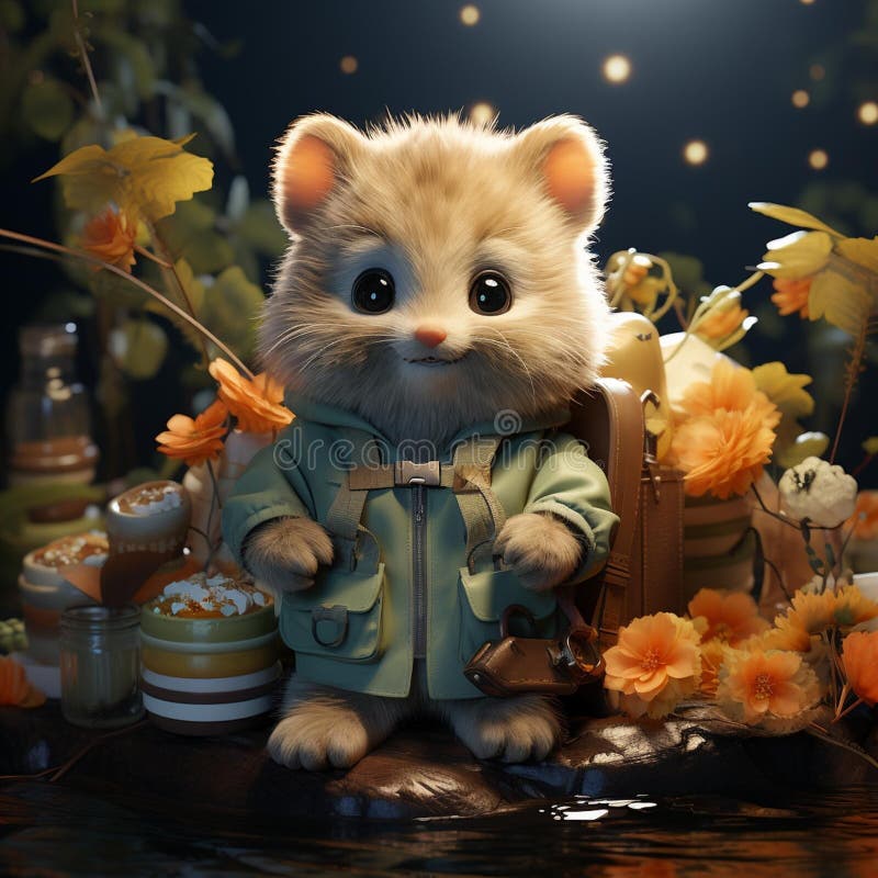 AI Generated Illustration of an Adorable Little Mouse with a Backpack ...