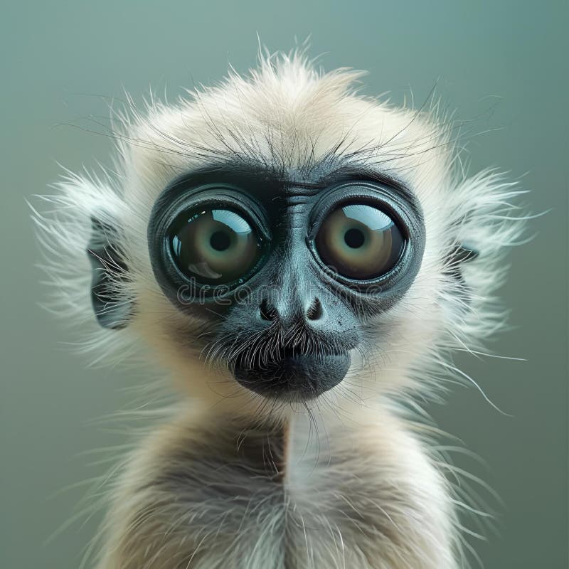 AI Generated Illustration of an Adorable Monkey with Big Expressive ...