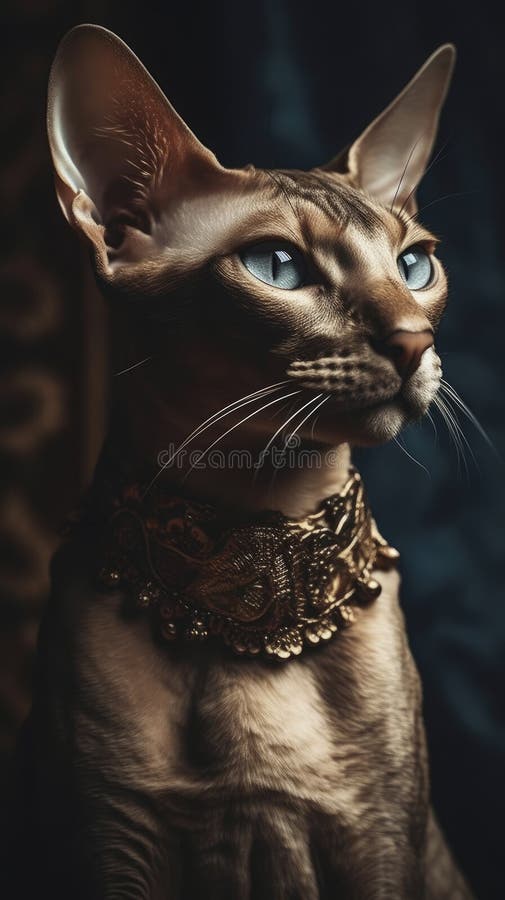 AI Generated Illustration of an Adorable Sphynx Cat Perched in a ...