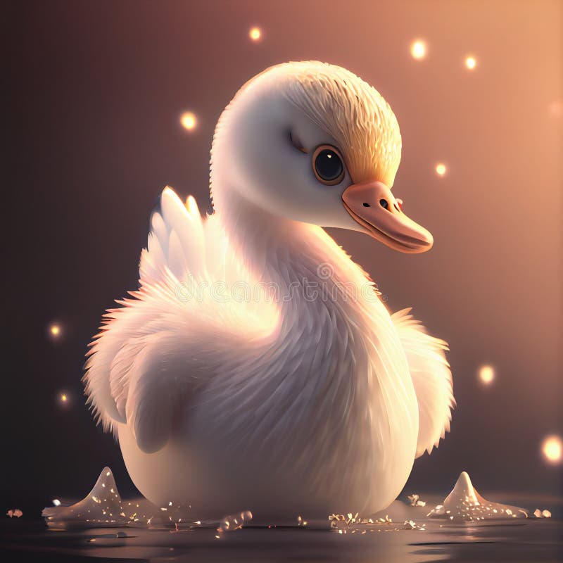 AI Generated Illustration of an Adorable Swan in the Lake Stock ...