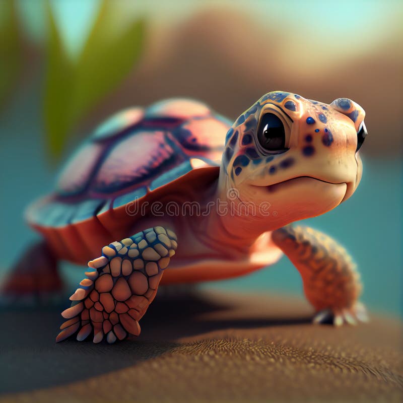 AI Generated Illustration of an Adorable Turtle Stock Illustration ... AI Generated Illustration of an Adorable Turtle Stock Illustration ...