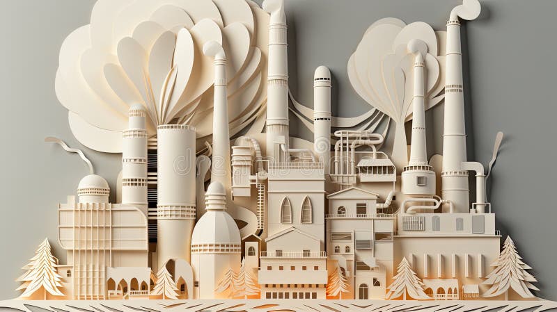 A Modern Manufacturing Complex Cast in Metal Stock Image - Image of ...