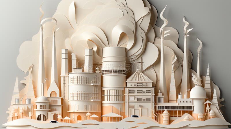 A Modern Manufacturing Complex Cast in Metal Stock Image - Image of ...