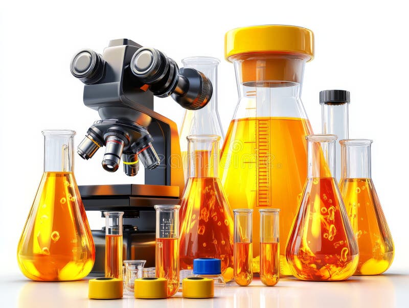Advanced Robotic Microscope Bright Orange Chemical Solutions in ...