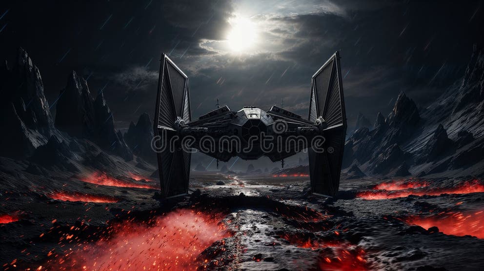 AI Generated Illustration of an Advanced Spaceship Hovering Over a ...