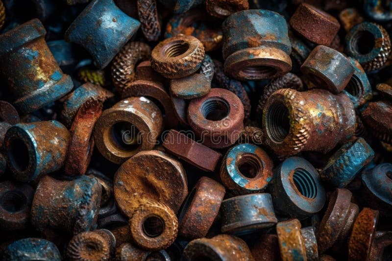 AI Generated Illustration of Aged Heap of Rusty Metals Stock ...