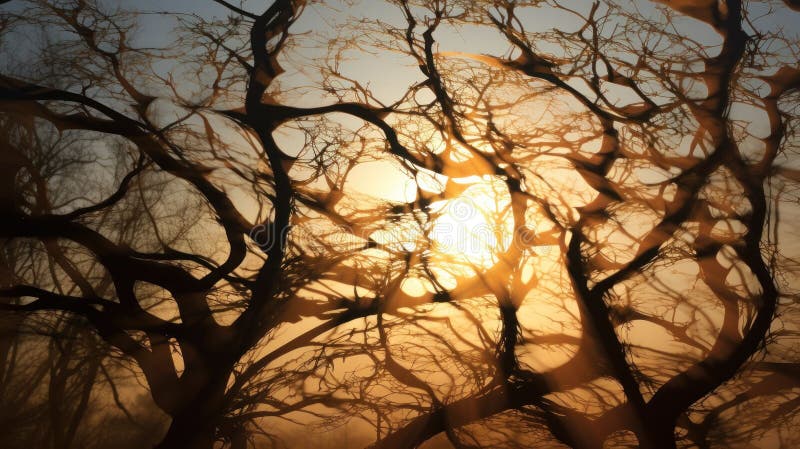 Sunset Shadowplay in Nature S Lace. AI Generated Stock Illustration ...