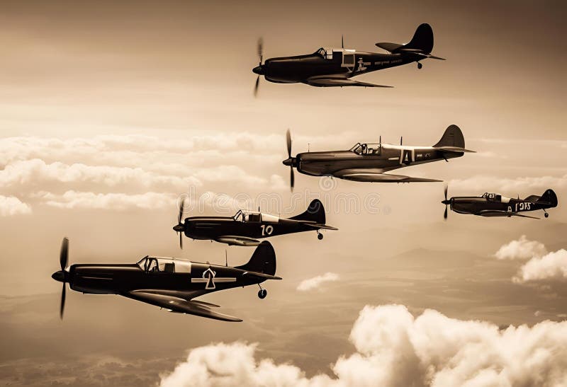 AI Generated Illustration of an Air Show Featuring Multiple Military ...