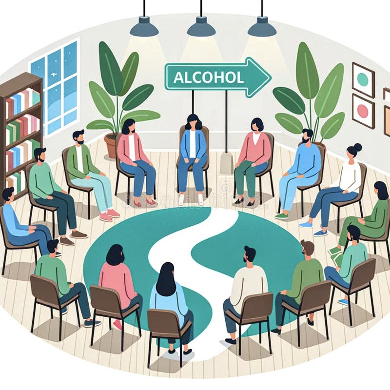 AI-Generated Illustration of an Alcoholics Anonymous Meeting Stock ...