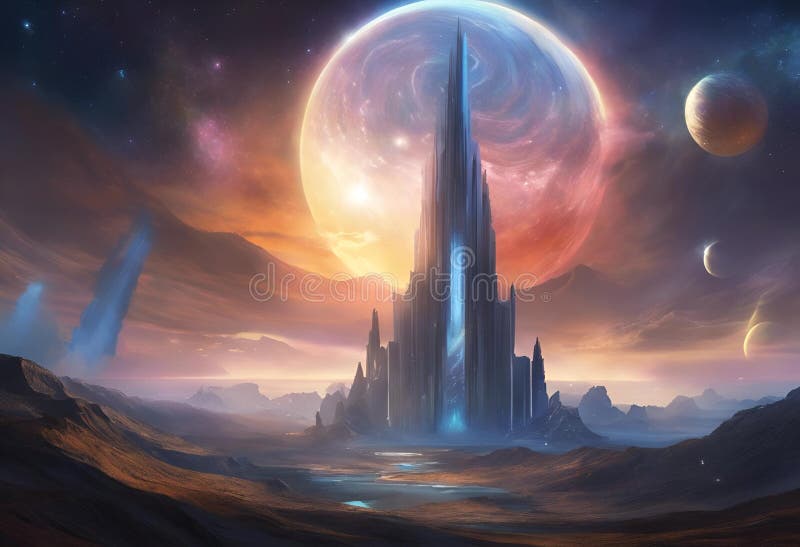 AI Generated Illustration of an Alien City on Desolate Planet with ...