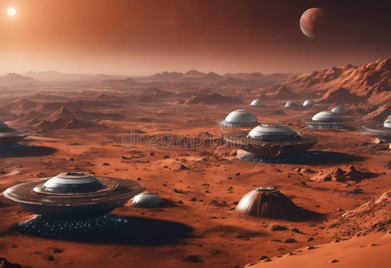 AI Generated Illustration of an Alien Environment Featuring an Array of ...