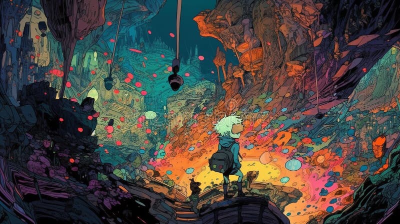 AI Generated Illustration of an Alien Figure Walking Down a Cyber City ...