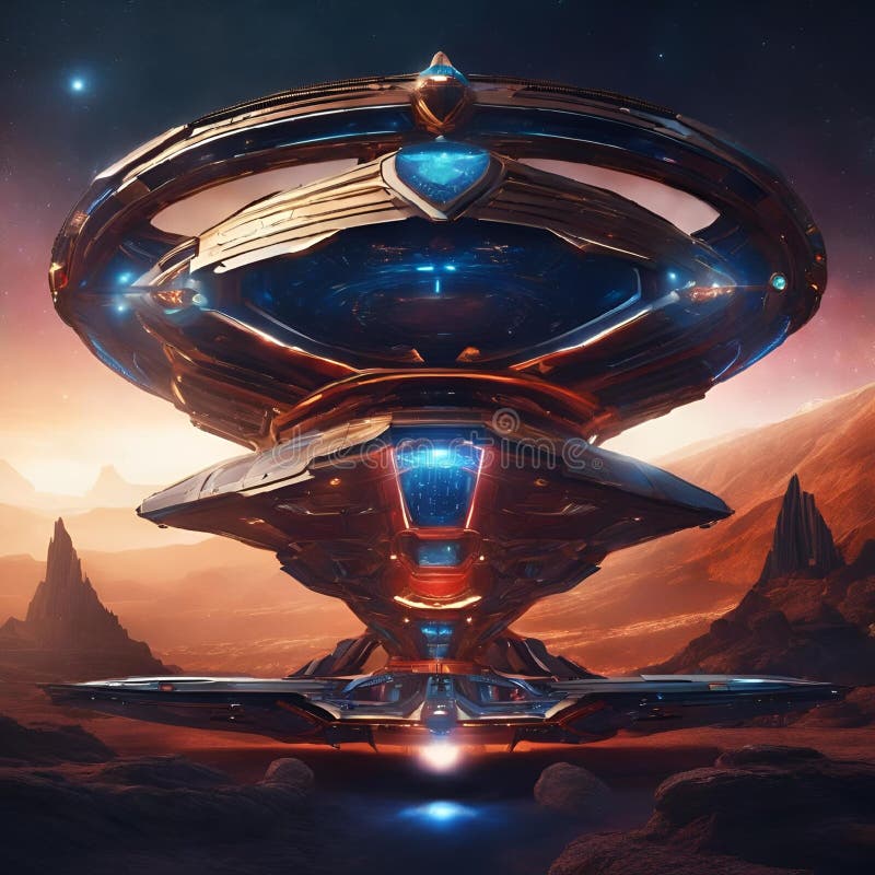 AI Generated Illustration of an Alien Flying Saucer Hovering Near ...