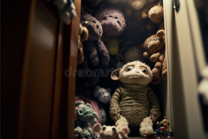 AI Generated Illustration of an Alien Hiding in Closet Stock ...