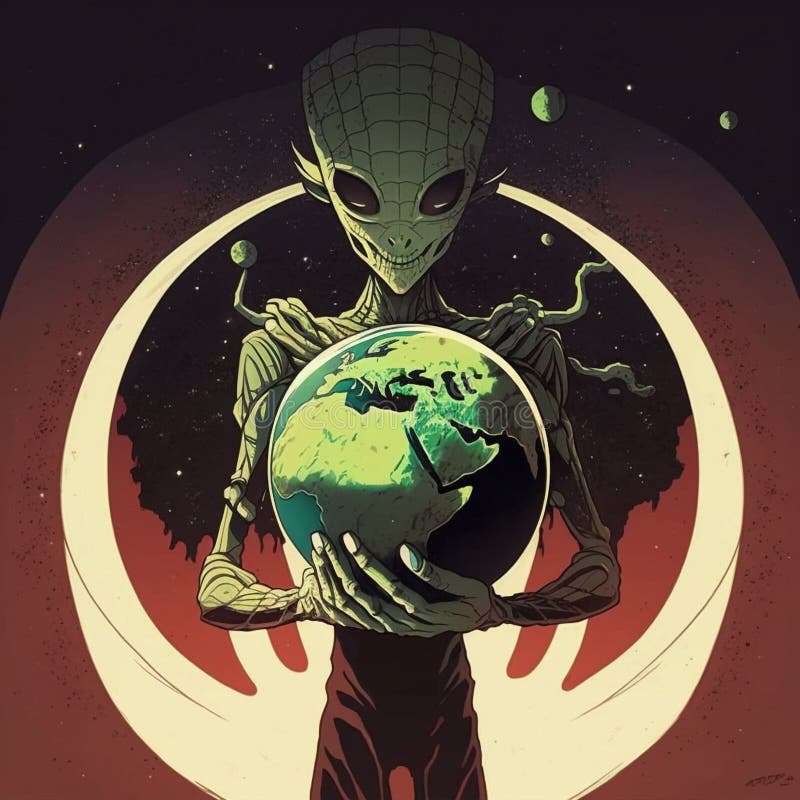 AI Generated Illustration of an Alien& X27;s Planetary Control Stock ...