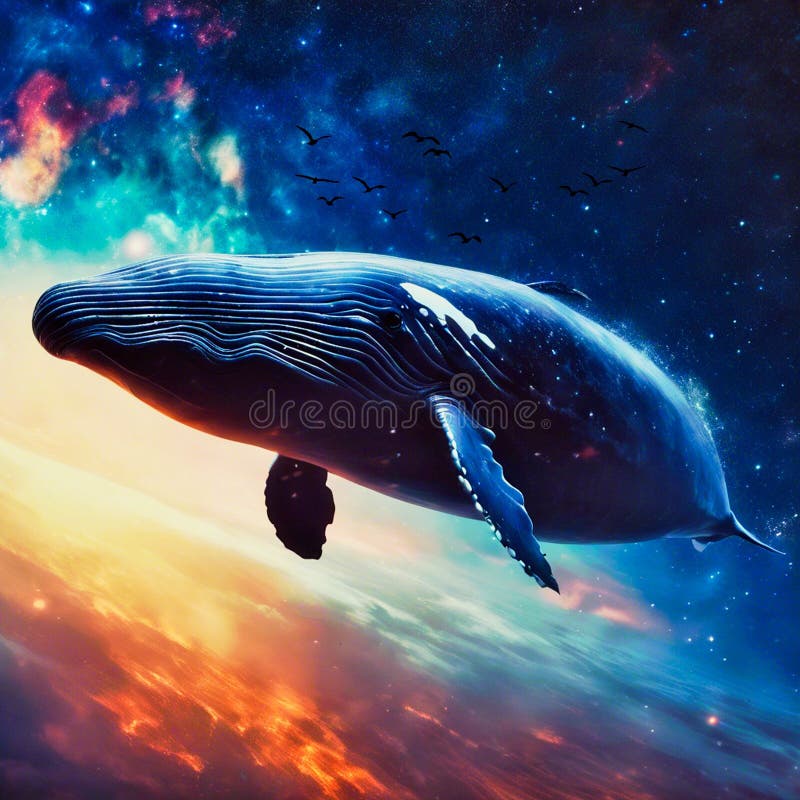AI Generated Illustration of an Alien Space Whale Stock Illustration ...