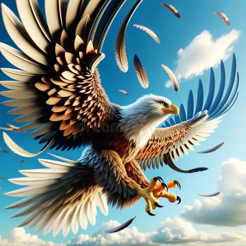 AI Generated Illustration of an American Bald Eagle in Flight Stock ... AI Generated Illustration of an American Bald Eagle in Flight Stock ...
