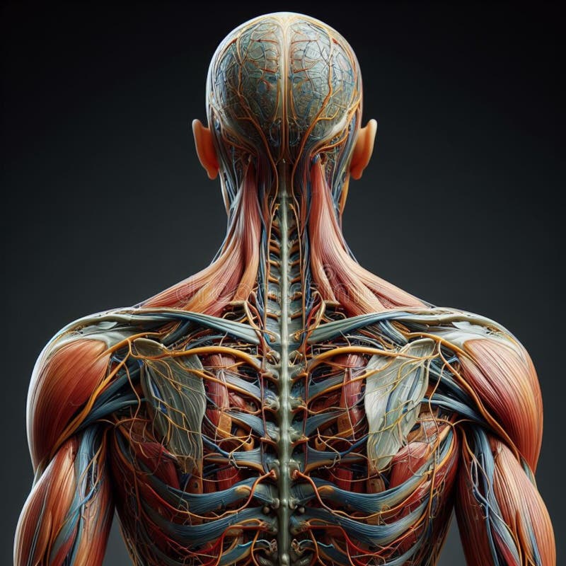 AI-generated Illustration of Human S Back Anatomy, Showing the Internal ...