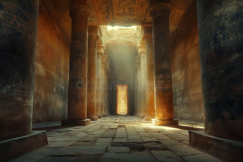 AI-generated Illustration of an Ancient Egyptian Temple Interior with ...
