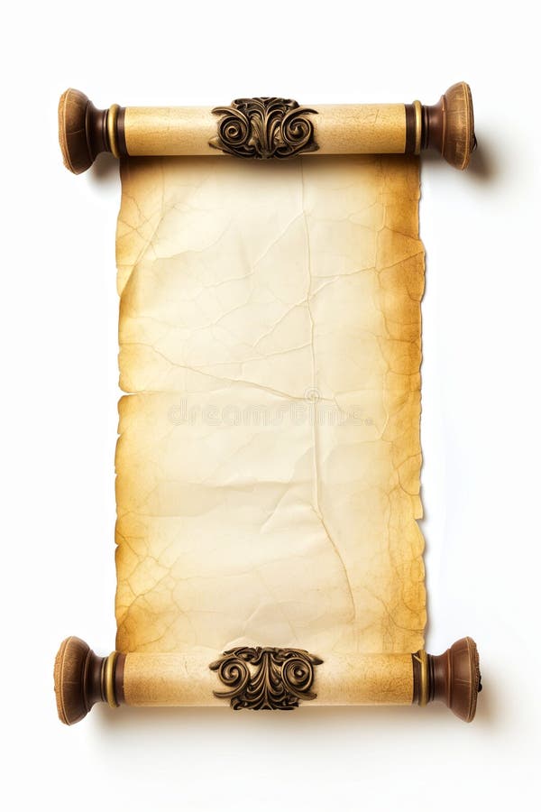 AI-generated Illustration of an Ancient Scroll on a White Background ...