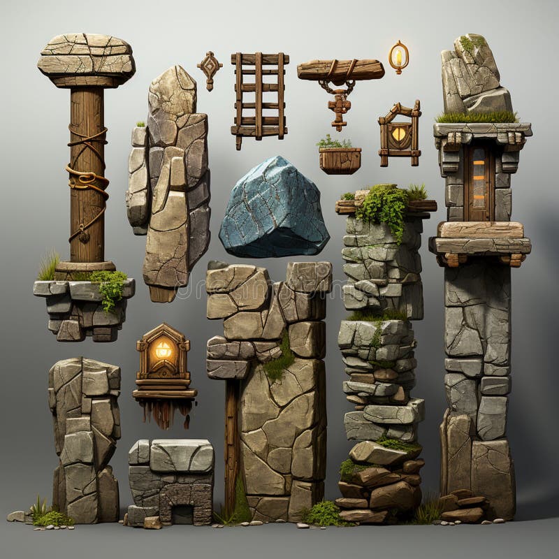 AI Generated Illustration of Ancient Stonework Structures in a Medieval ...