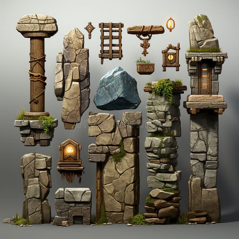 AI Generated Illustration of Ancient Stonework Structures in a Medieval ...