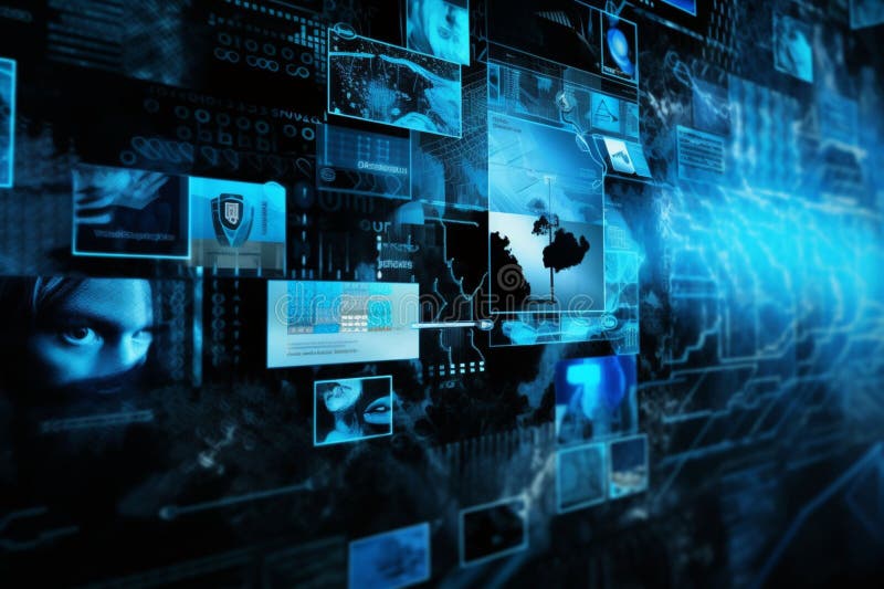 AI Generated Illustration of Abstract Technology Interface with Digital ...