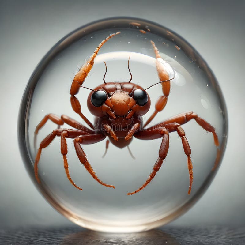 AI Generated Illustration of an Ant in a Bubble Stock Illustration ...