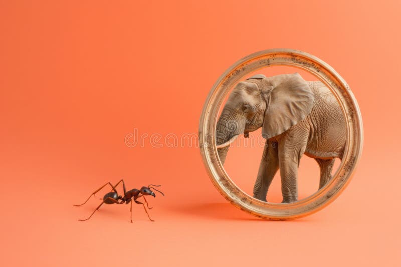 AI Generated Illustration of an Ant Looking into a Mirror, Seeing an ...