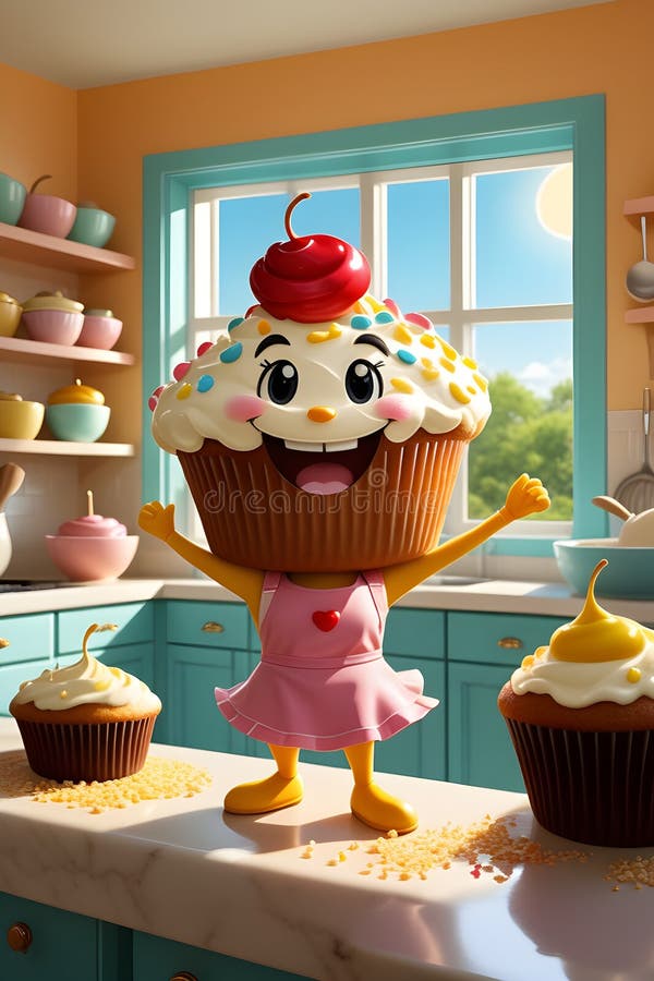 AI Generated Illustration of an Anthropomorphic Muffin Making a Mess in ...