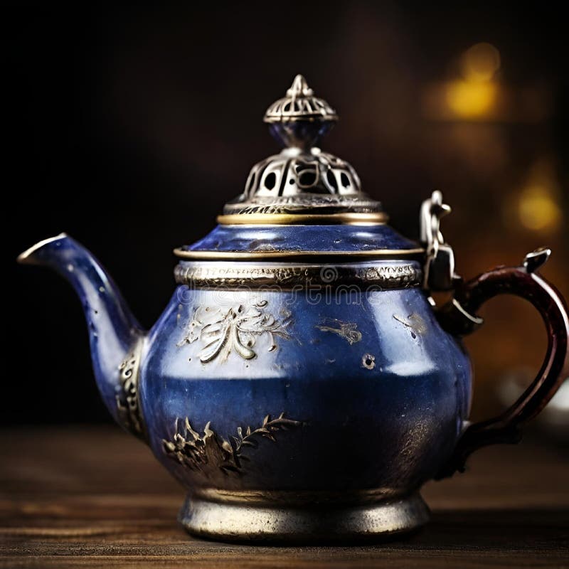 AI Generated Illustration of an Antique Old Tea Pot in Close-up Stock ...