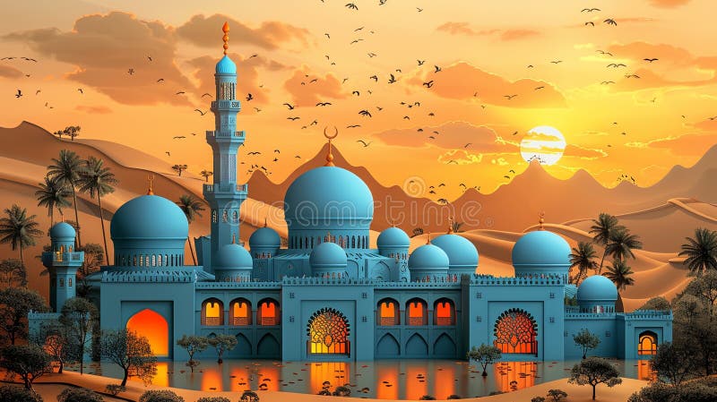 AI Generated Illustration of Arabic Language Day Background Stock Image ...