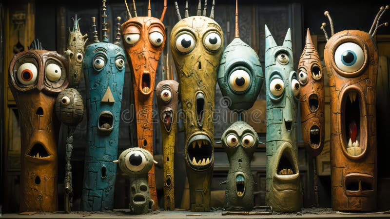 AI Generated Illustration of an Army of Alien Figures Stock ...