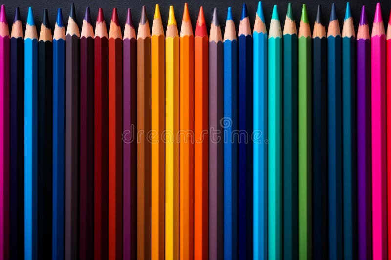 AI Generated Illustration of an Array of Colorful Pencils Stock ...