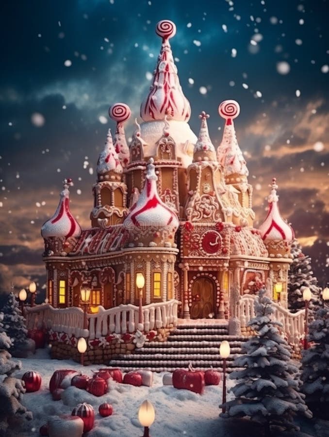 AI Generated Illustration of an Array of Festive Gingerbread Houses ...