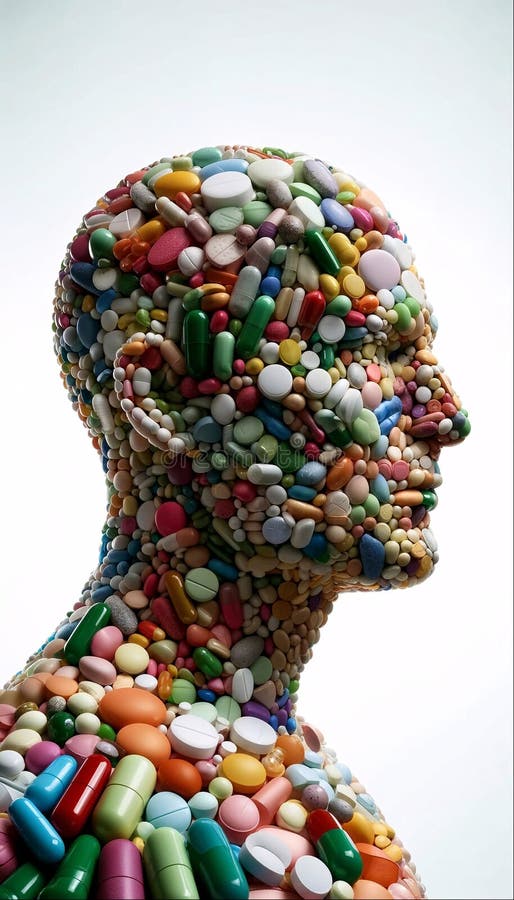 AI Generated Illustration of an Array of Pill Capsules and Medications ...