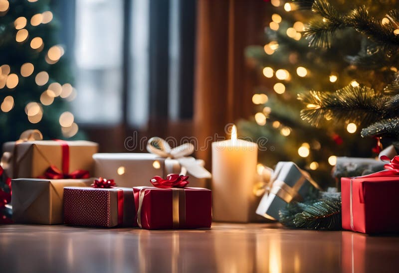 AI Generated Illustration of an Array of Presents in Front of a ...