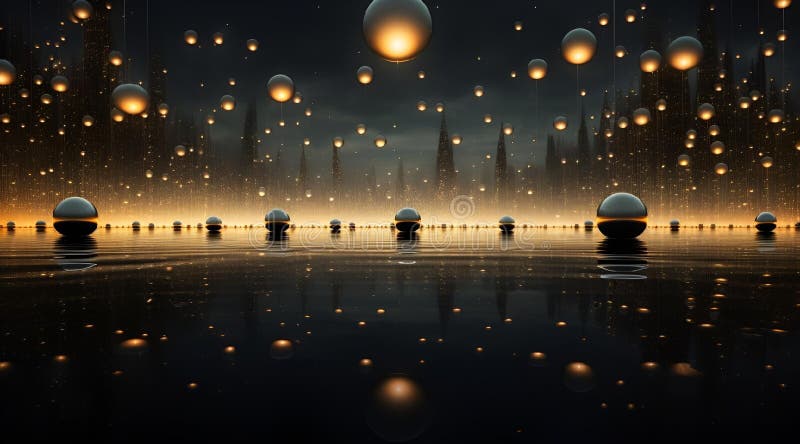 AI Generated Illustration of an Array of Shiny Christmas Decorations ...