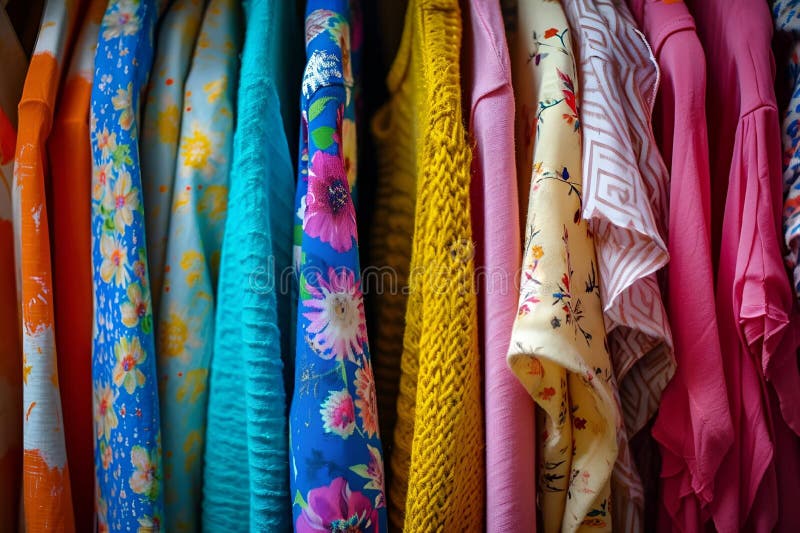 AI-generated Illustration of an Array of Vibrant Multi-colored Clothes ...