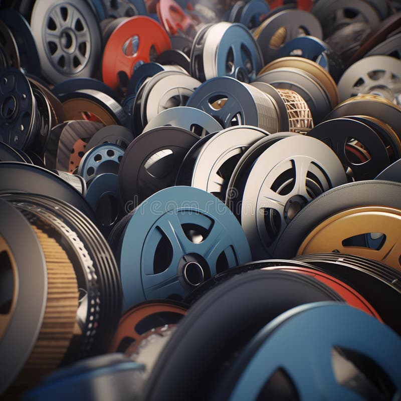 AI Generated Illustration of an Array of Vibrant Reels of Different ...