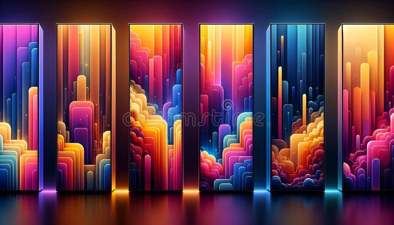 AI Generated Illustration of an Array of Vibrant Screen Colors ...
