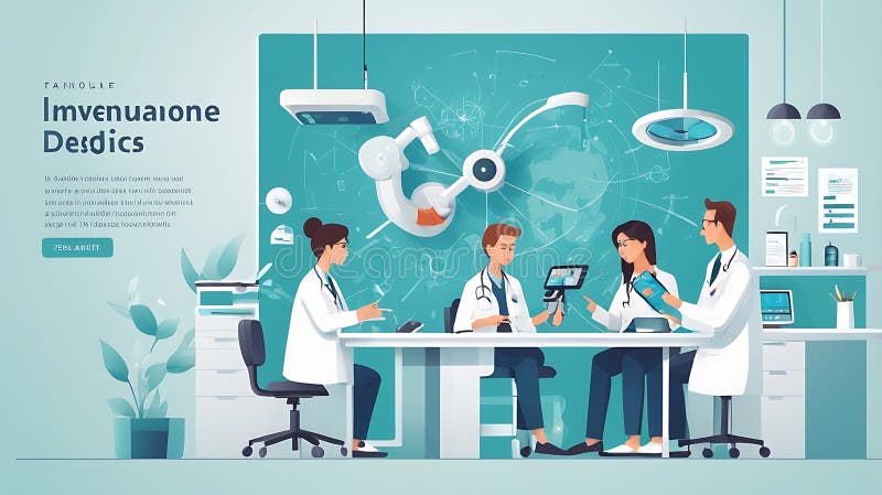 Futuristic Medical Research Collaboration Stock Illustration ...