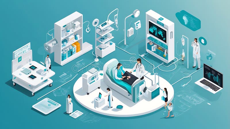 Futuristic Medical Research Collaboration Stock Illustration ...