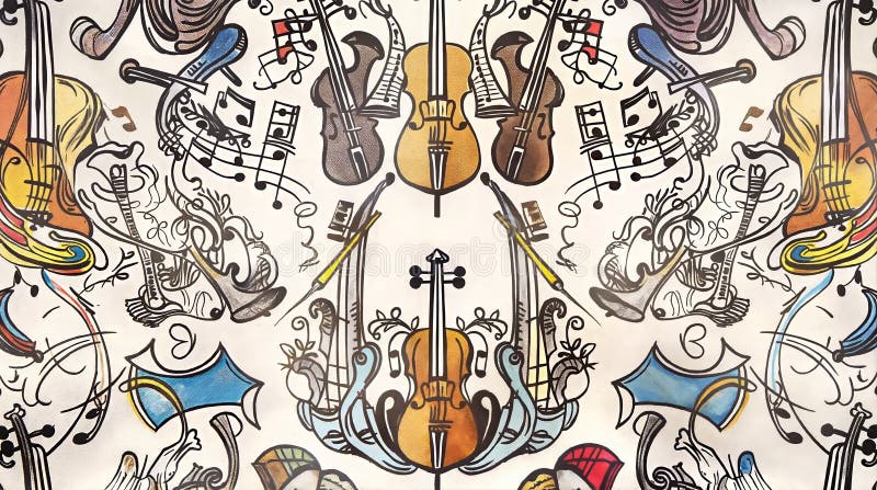 AI Generated Illustration of an Artistic Composition with Musical ...