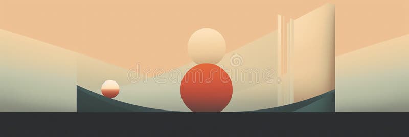 AI Generated Illustration of an Artistic, Minimal Composition Featuring ...
